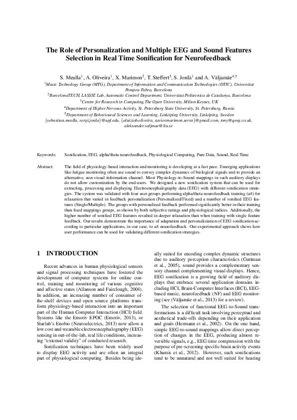 (PDF) The Role of Personalization and Multiple EEG and Sound Features Selection in Real Time ...
