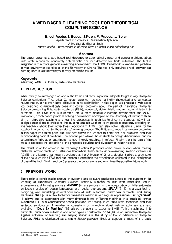 Pdf A Web Based E Learning Tool For Theoretical Computer Science