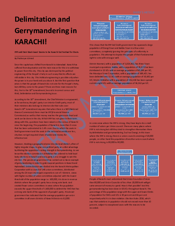 (PDF) Delimitation and Gerrymandering in KARACHI ...