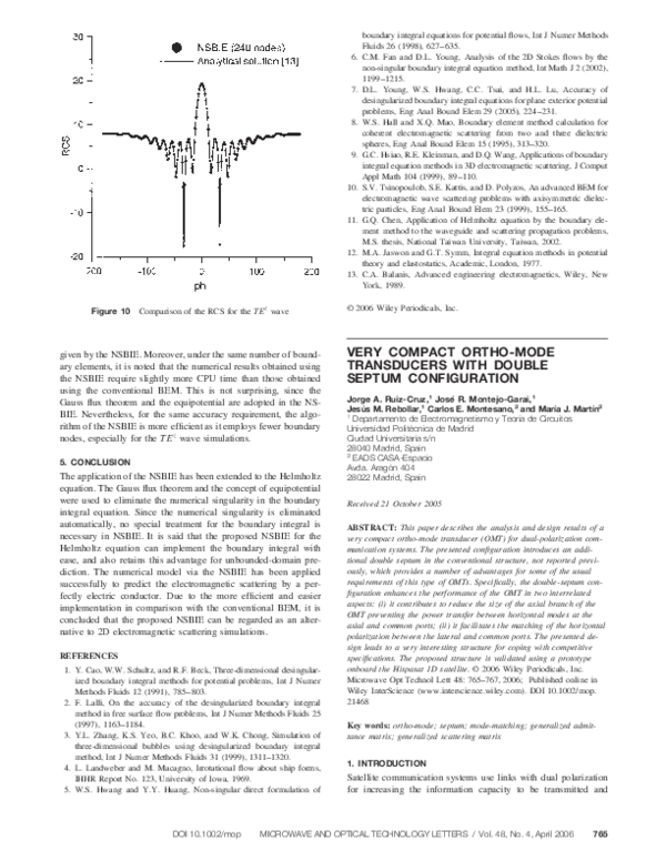 (PDF) Very compact ortho-mode transducers with double septum configuration