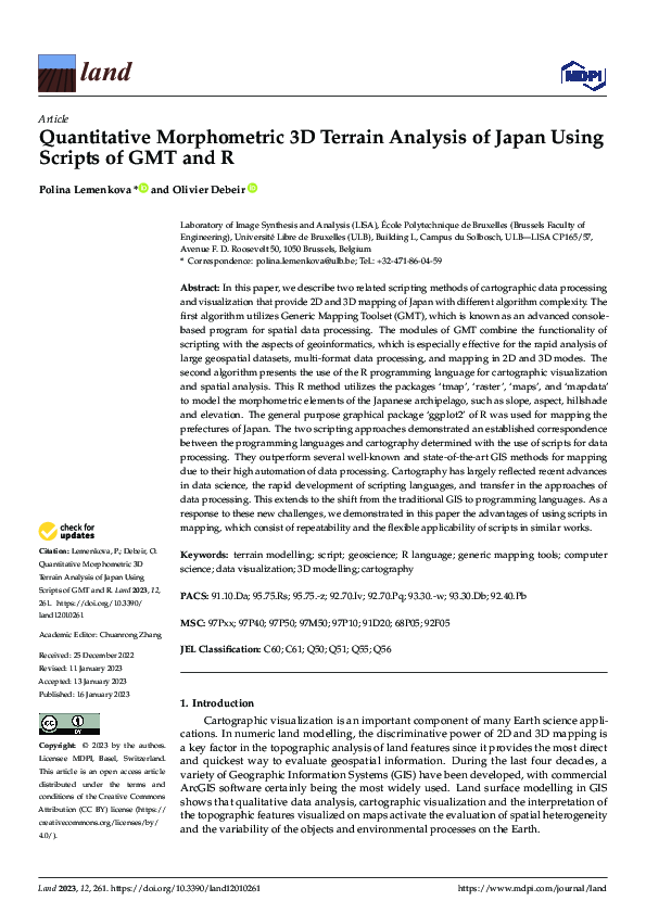 (PDF) Quantitative Morphometric 3D Terrain Analysis of Japan Using ...