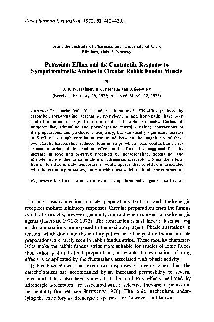 (PDF) Potassium-Efflux and the Contractile Response to Sympathomimetic ...