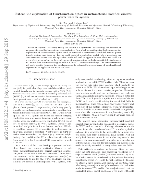 (PDF) Extended explanation of transformation optics for metamaterial ...
