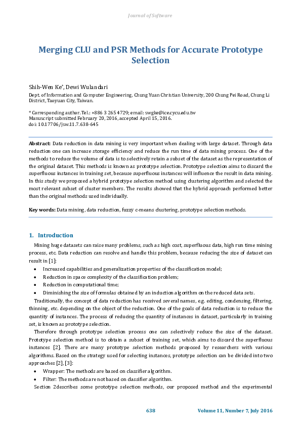 (PDF) Hybrid CLU-PSR Method for Enhanced Prototype Selection