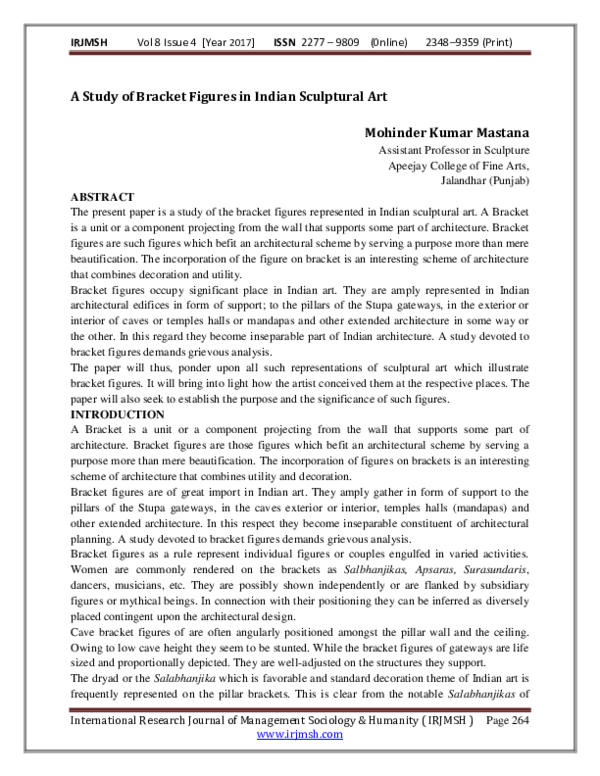 (PDF) A Study of Bracket Figures in Indian Sculptural Art