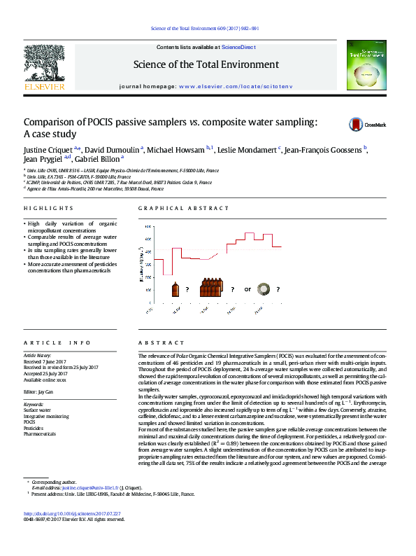 (PDF) Comparison of POCIS passive samplers vs. composite water sampling ...