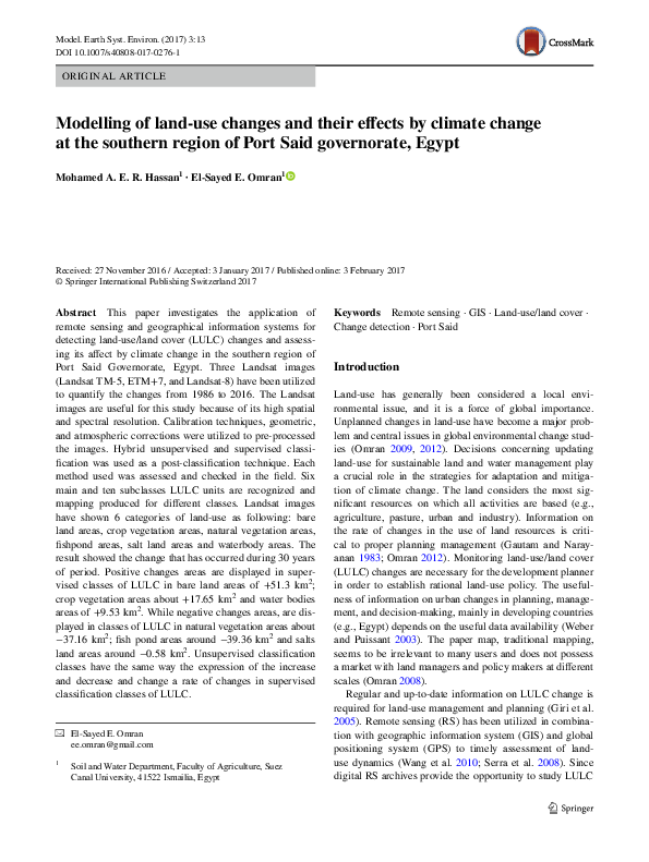 (PDF) Modelling of land-use changes and their effects by climate change ...