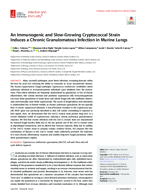 (PDF) An Immunogenic and Slow-Growing Cryptococcal Strain Induces a ...
