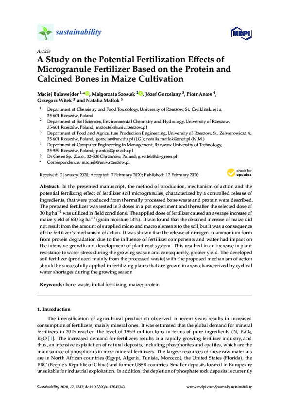 (PDF) A Study on the Potential Fertilization Effects of Microgranule ...