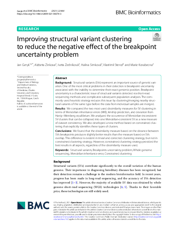 (PDF) Improving structural variant clustering to reduce the negative effect of the breakpoint ...