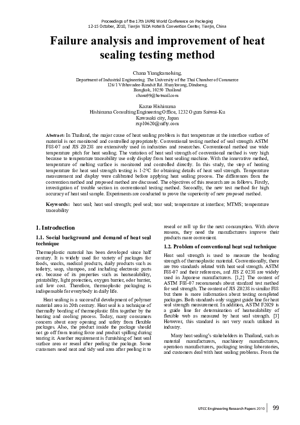 (PDF) Improving Heat Sealing Testing Accuracy
