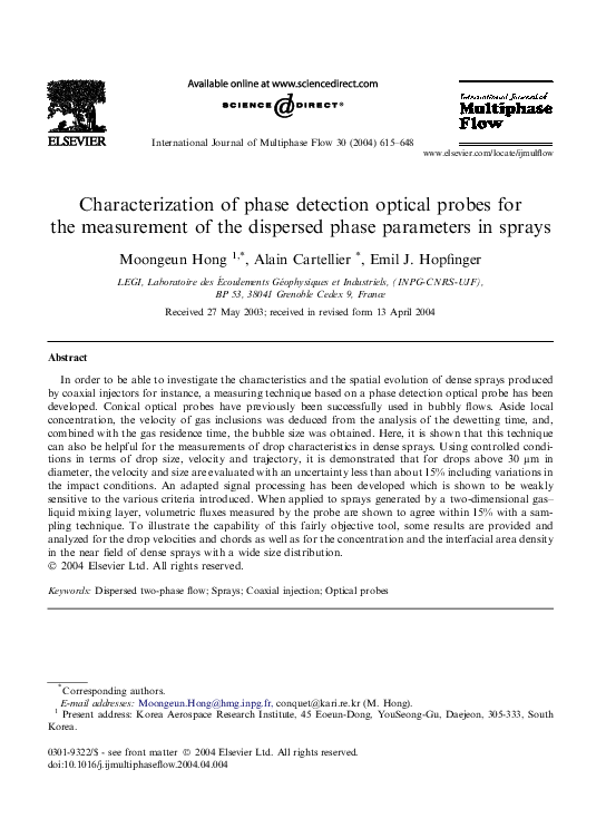 (PDF) Characterization of phase detection optical probes for the ...