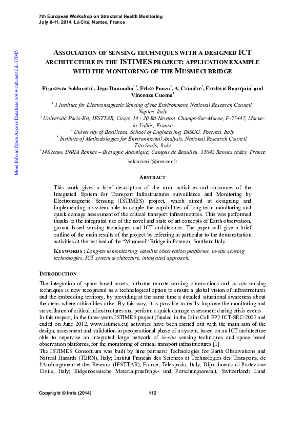 (PDF) Association of Sensing Techniques with a Designed ICT ...