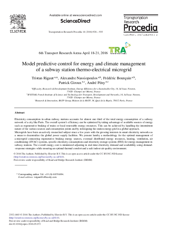 (PDF) Model Predictive Control for Energy and Climate Management of a ...