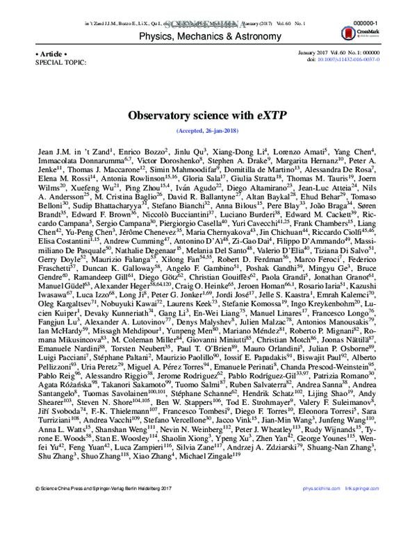 (PDF) Observatory science with eXTP