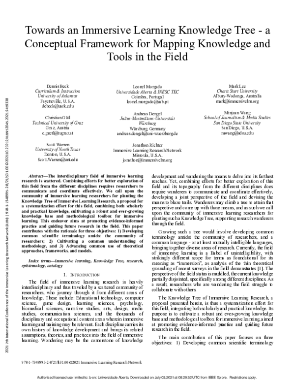(PDF) Towards an Immersive Learning Knowledge Tree - a Conceptual ...
