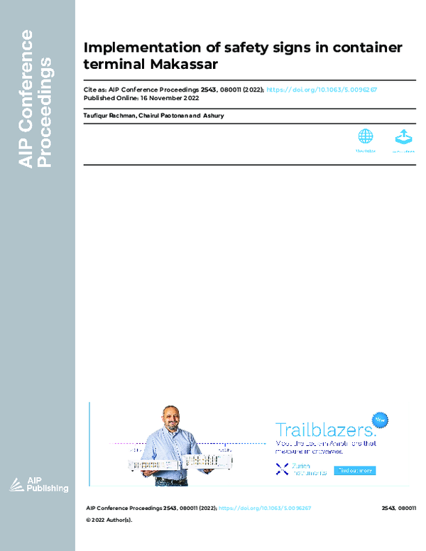 (PDF) Implementation of safety signs in container terminal Makassar