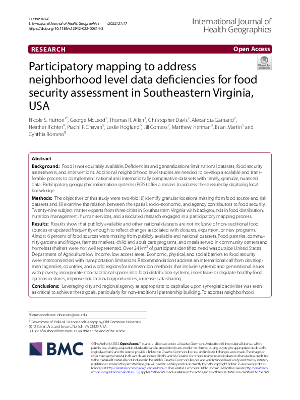 (PDF) Participatory mapping to address neighborhood level data ...