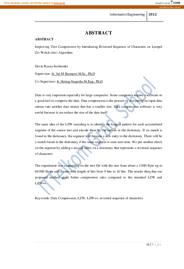 (PDF) Improving Text Compression by Introducing Reversed Sequence of ...