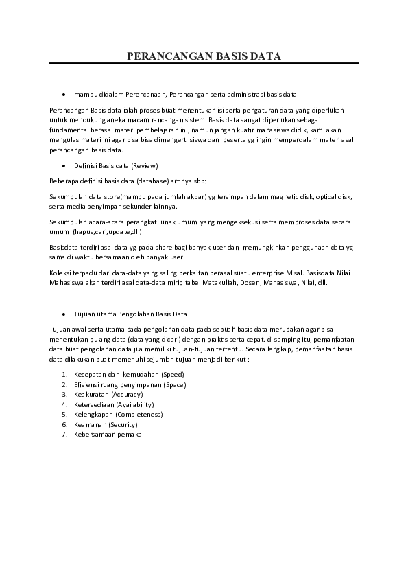(DOC) PERANCANGAN BASIS DATA