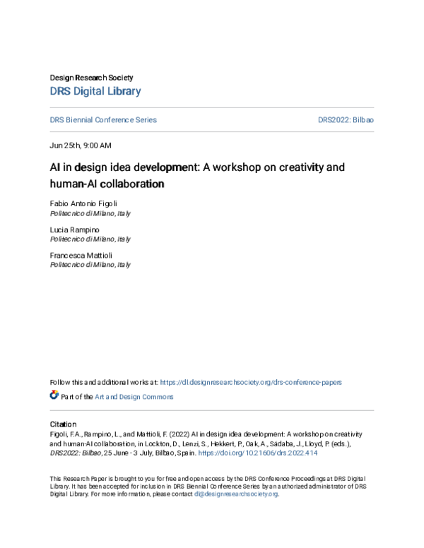 (PDF) AI in design idea development: A workshop on creativity and human ...