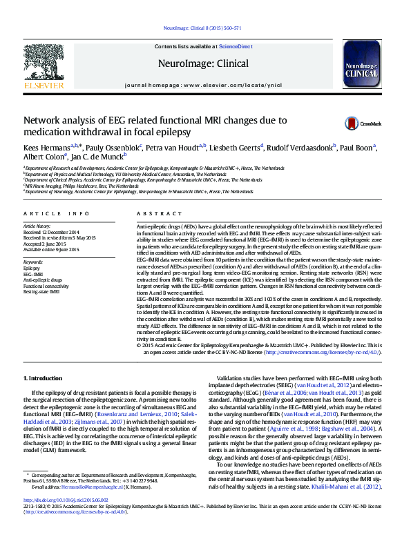 (PDF) Network analysis of EEG related functional MRI changes due to ...