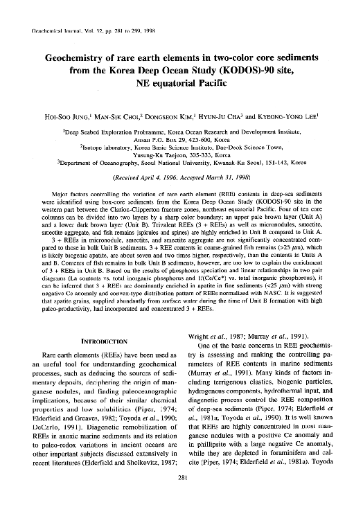 (PDF) Geochemistry of rare earth elements in two-color core sediments ...