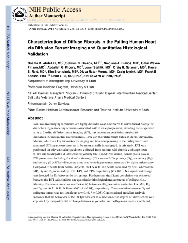 (PDF) Characterization of diffuse fibrosis in the failing human heart ...