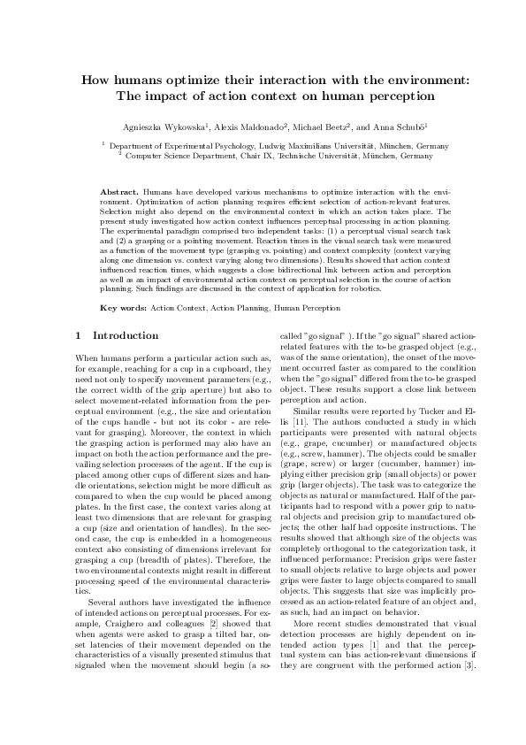 (PDF) How Humans Optimize Their Interaction with the Environment: The ...