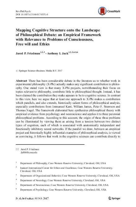 (PDF) Mapping Cognitive Structure onto the Landscape of Philosophical ...