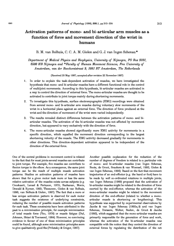 (PDF) Activation patterns of mono- and bi-articular arm muscles as a function of force and ...