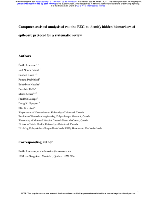 Pdf Computer Assisted Analysis Of Routine Eeg To Identify Hidden