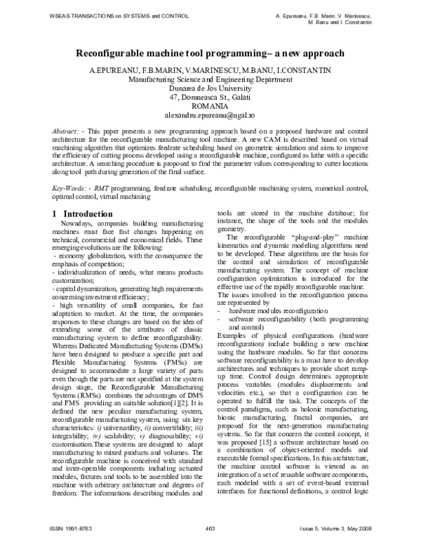 (PDF) Reconfigurable machine tool programming: a new approach