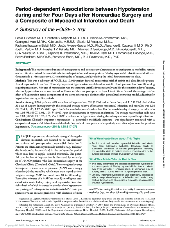 (PDF) Period-dependent Associations between Hypotension During and for ...
