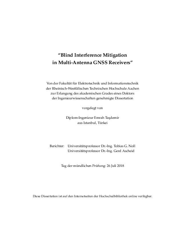 (PDF) Blind interference mitigation in multi-antenna GNSS receivers