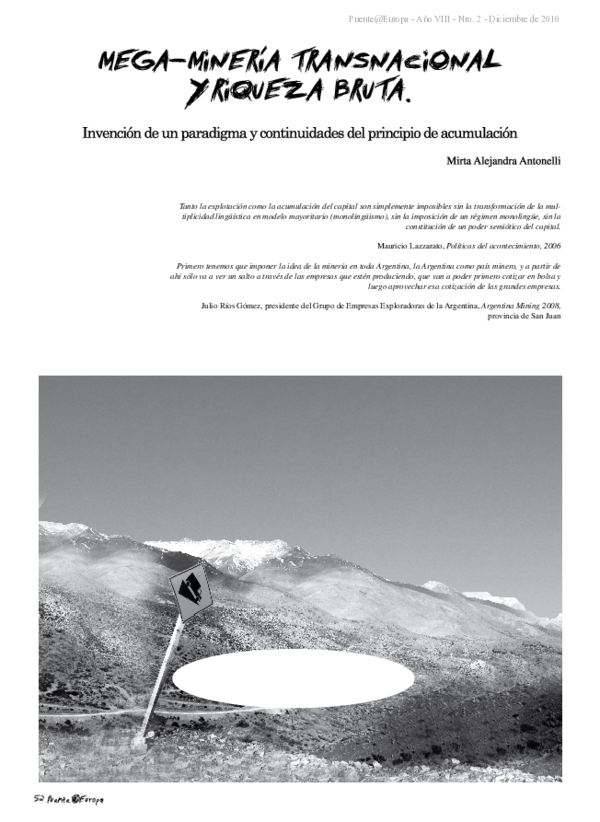 (PDF) Mega-minería transnacional y riqueza bruta. Invención de un ...