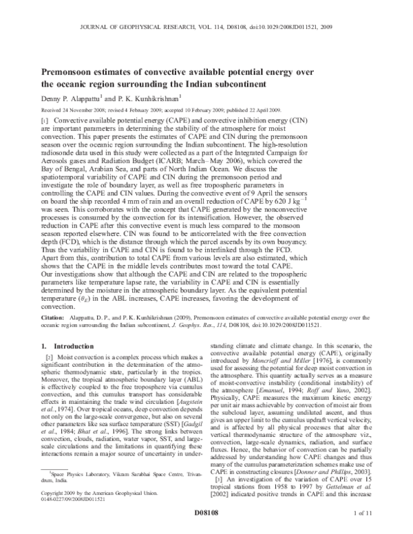 (PDF) Premonsoon estimates of convective available potential energy ...