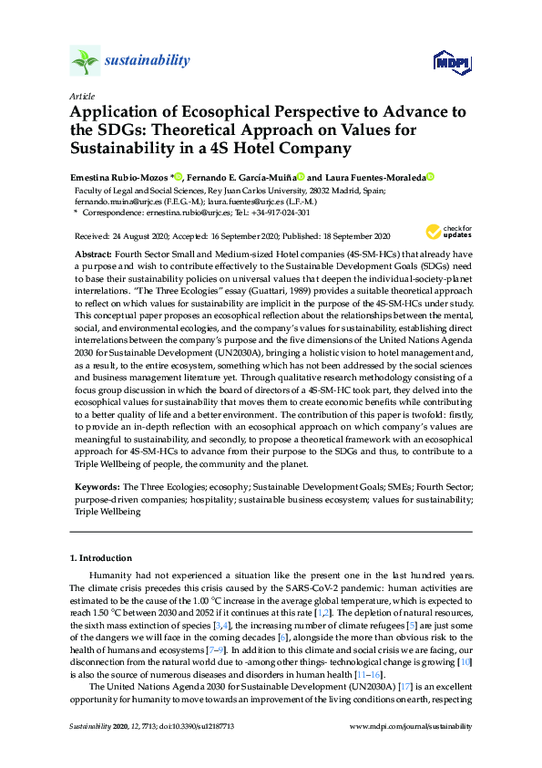 (PDF) Application of Ecosophical Perspective to Advance to the SDGs ...