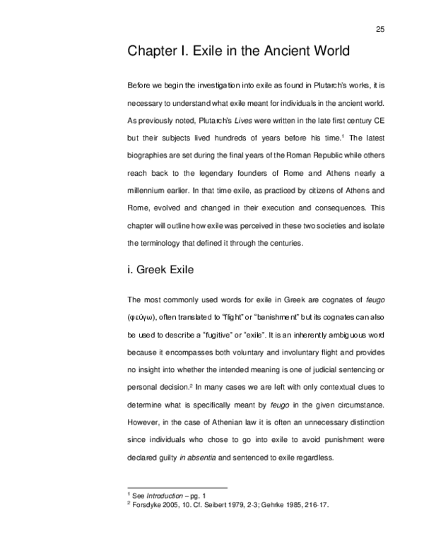 (PDF) Exile in Plutarch's Parallel Lives - Chapter I. Exile in the ...