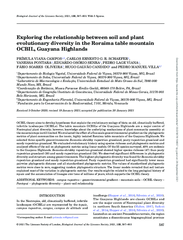 (PDF) Exploring the relationship between soil and plant evolutionary ...