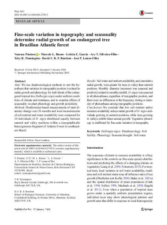 (PDF) Fine-scale variation in topography and seasonality determine ...