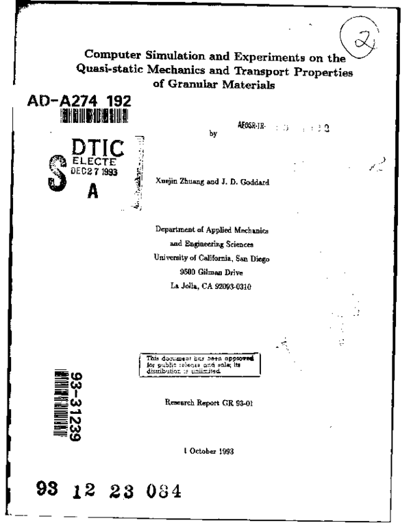 (PDF) Computer Simulations and Experiment on the Quasi-Static Mechanics and Transport Properties ...
