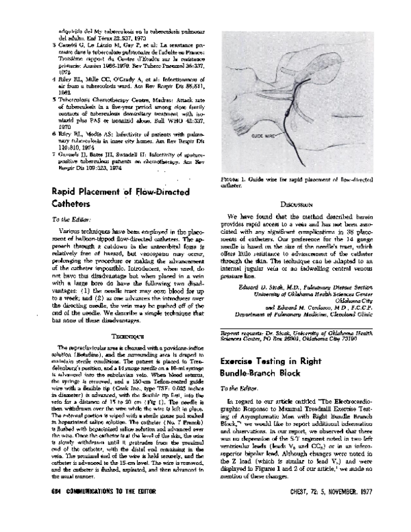 (PDF) Rapid Placement of Flow-Directed Catheters | Edward Sivak ...