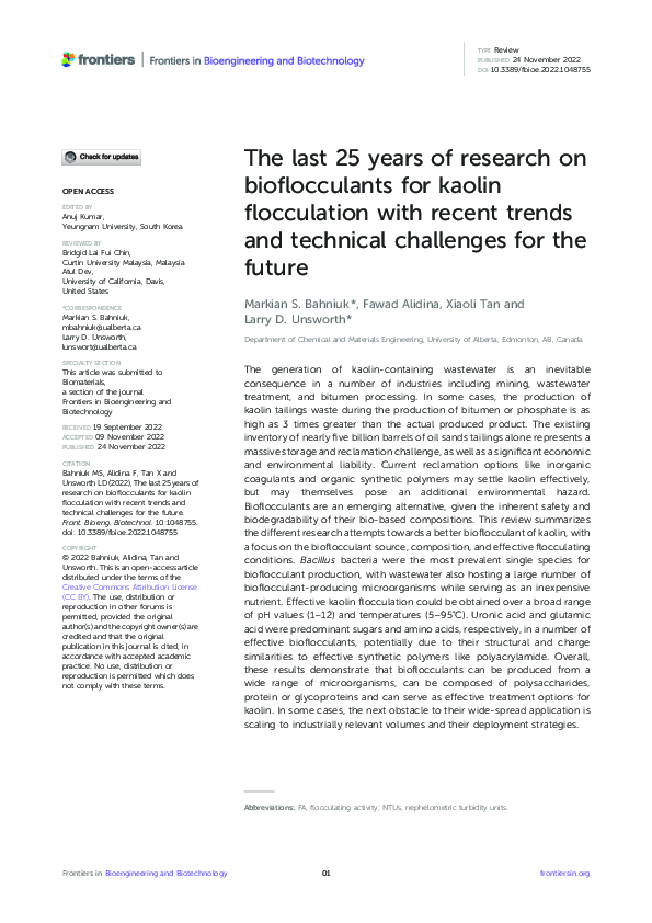(PDF) The last 25 years of research on bioflocculants for kaolin ...