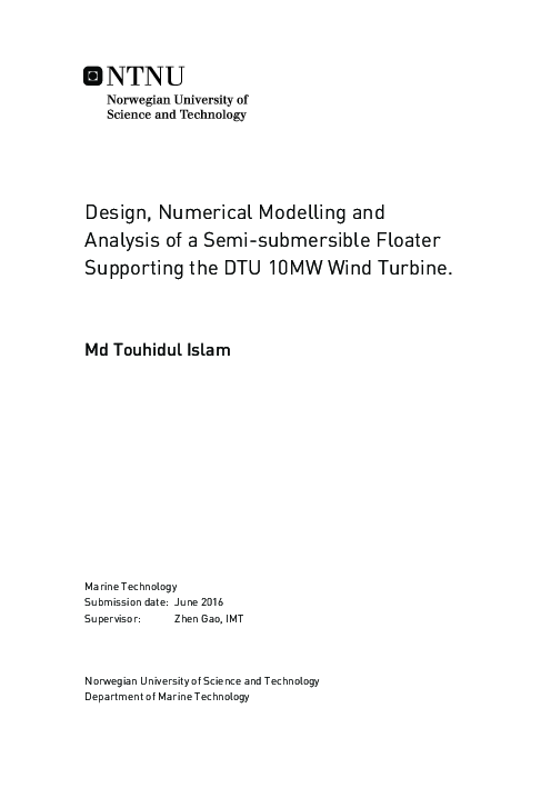 (PDF) Design, Numerical Modelling and Analysis of a Semi-submersible ...