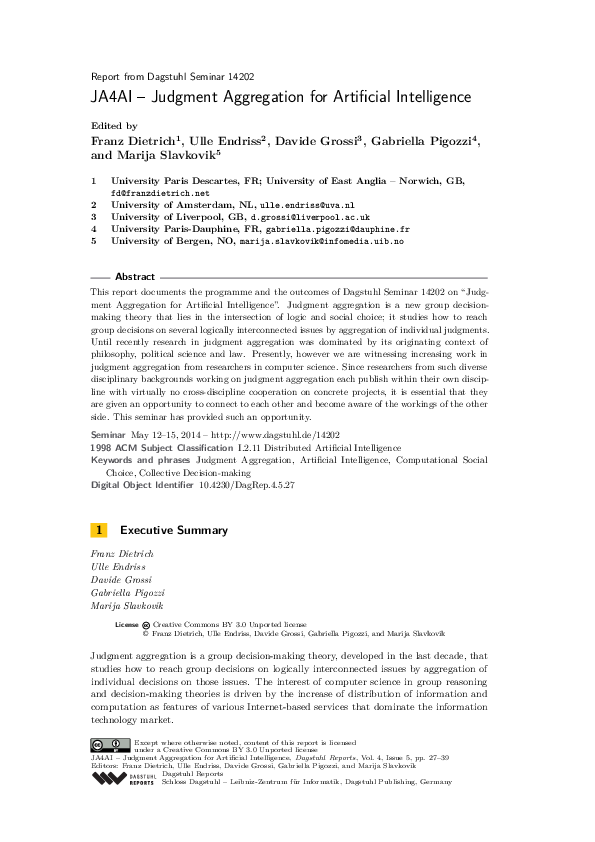 (PDF) JA4AI–Judgment Aggregation for Artificial Intelligence