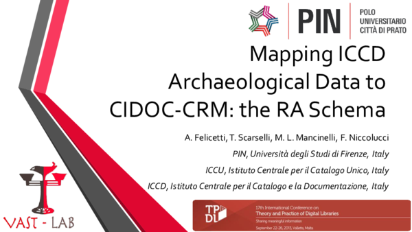 (PDF) Mapping ICCD Archaeological Data to CIDOC-CRM: the RA Schema