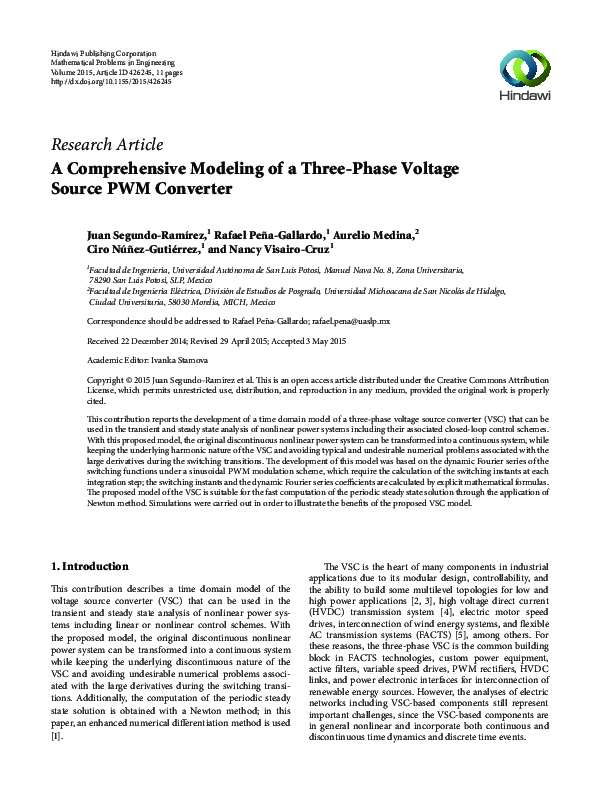 (PDF) A Comprehensive Modeling of a Three-Phase Voltage Source PWM ...