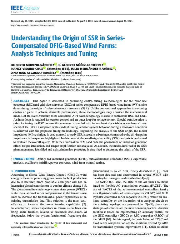 Pdf Understanding The Origin Of Ssr In Series Compensated Dfig Based