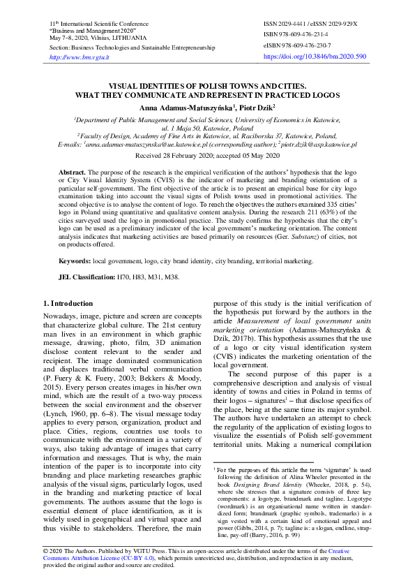 (PDF) Visual identities of Polish towns and cities. What they communicate and represent in ...